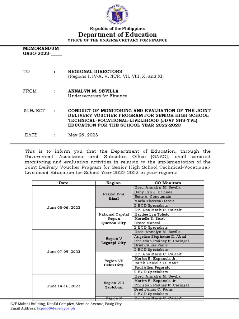 Revised Memo Monitoring | PDF