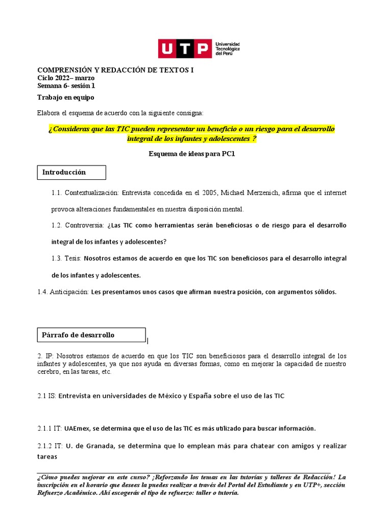 S06.s1-Esquema para PC1 (Material) 2022 Marzo | PDF