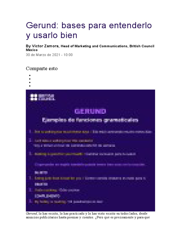 Gerund y Mas English | PDF | Verbo | Lingüística