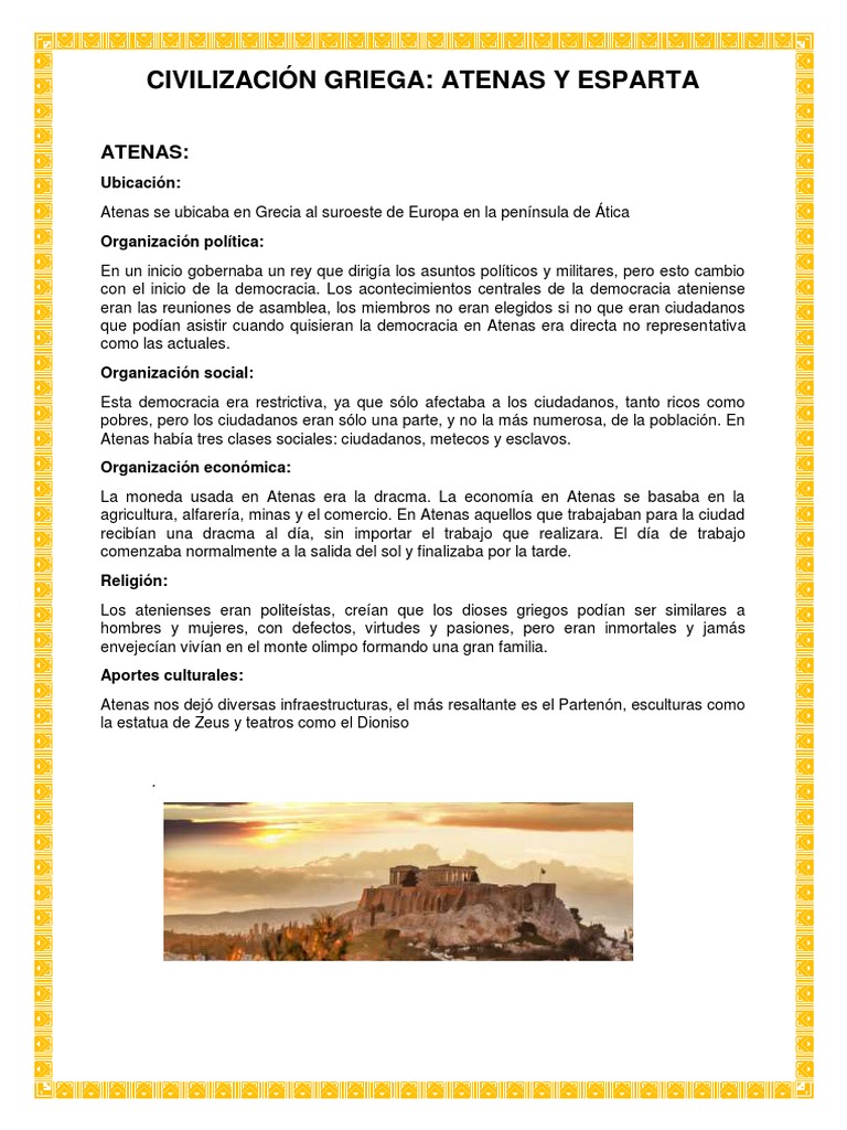 Resumen de Esparta y Atenas | PDF