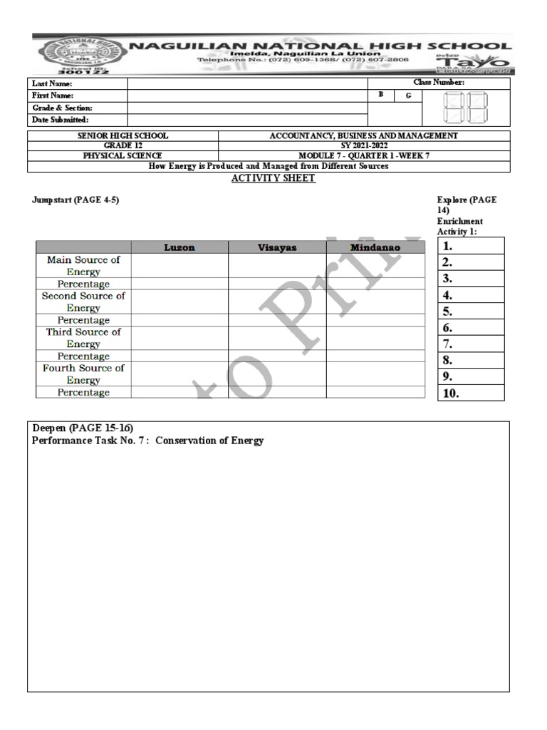 Activity Sheet Module 7-Physical Science | PDF