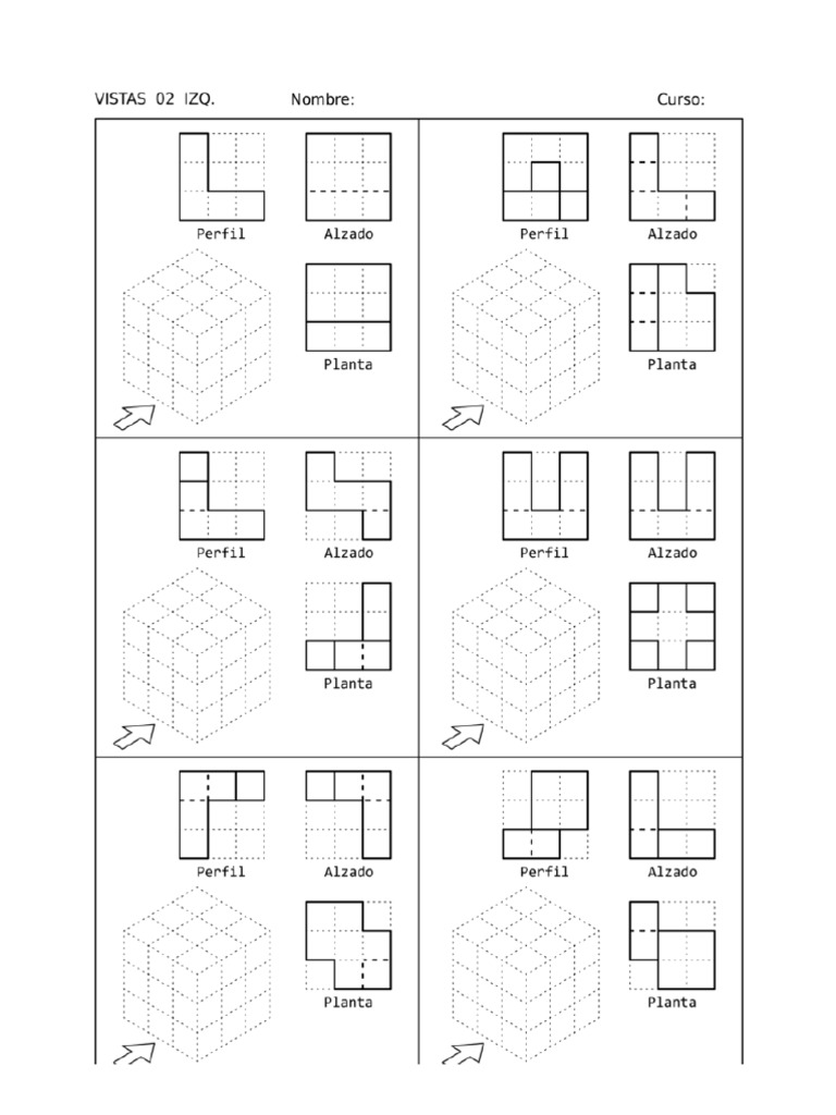 Ejercicios Perspectiva Isometrica | PDF