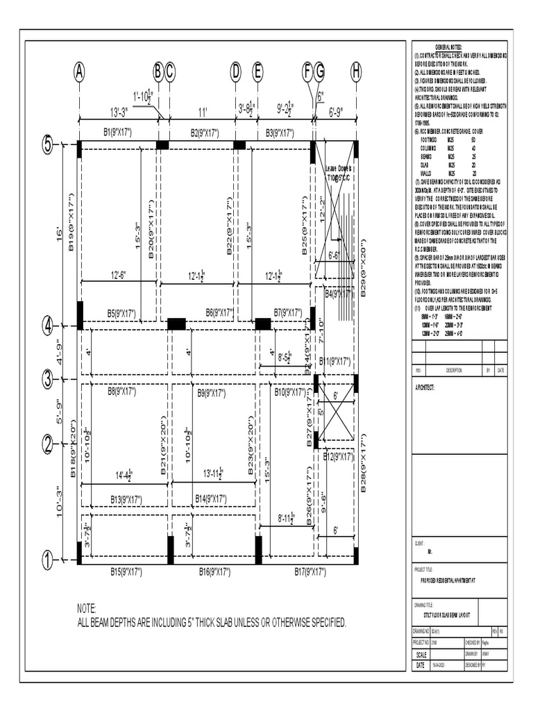 APR-18-2023-PLINTH, GROUND AND FIRST FLOOR SLAB BEAM LAYOUTS-Model | PDF
