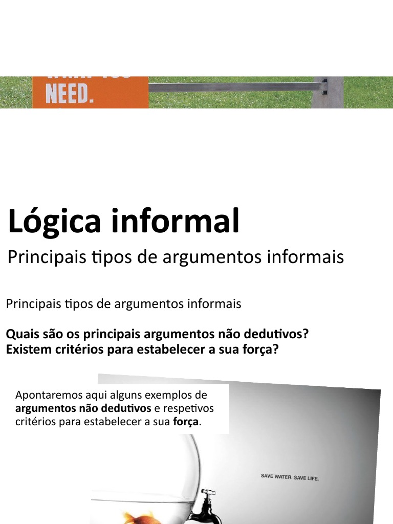 2 - Lógica Informal - Tipos de Argumentos Informais | PDF | Filosofia