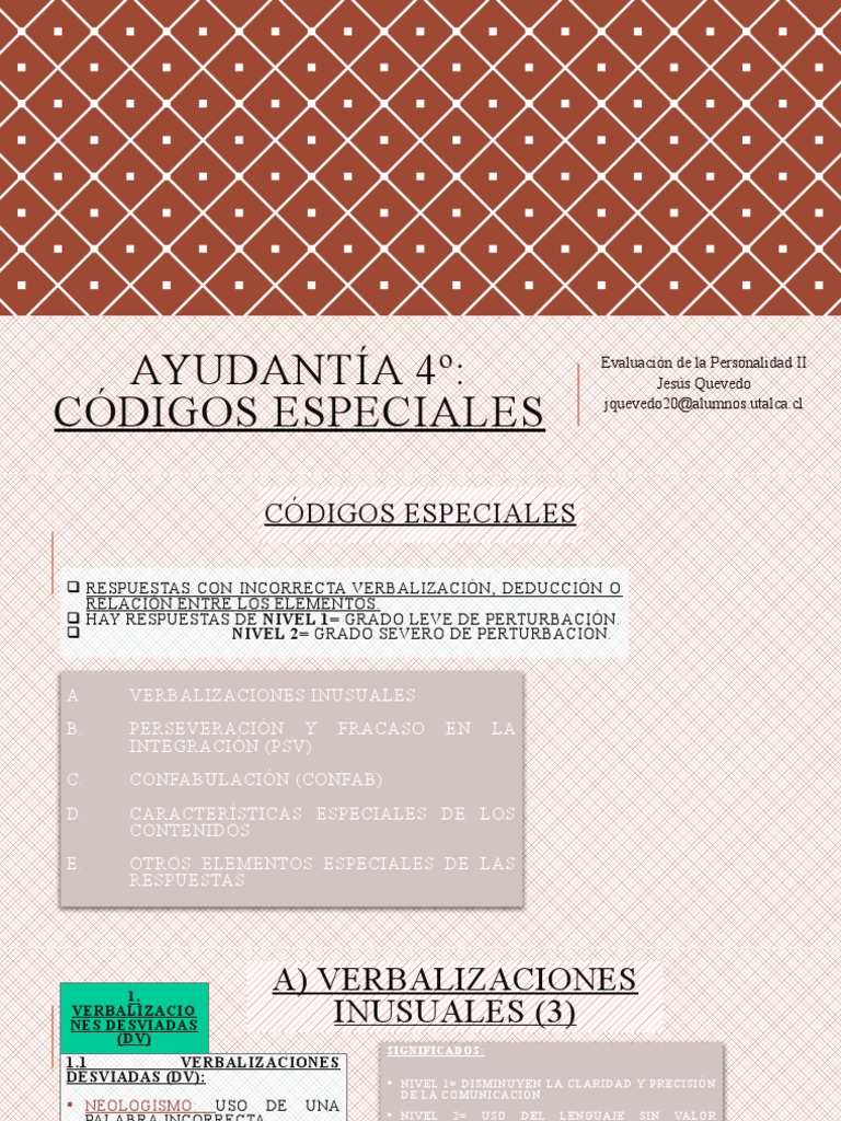 Ayudantía 4 Códigos Especiales | PDF
