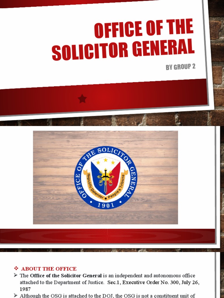 Overview of the Office of the Solicitor General | PDF | Justice | Crime ...