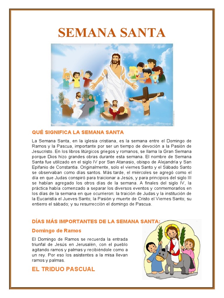 Historia de La Semana Santa | PDF | Pascua de Resurrección | eucaristía