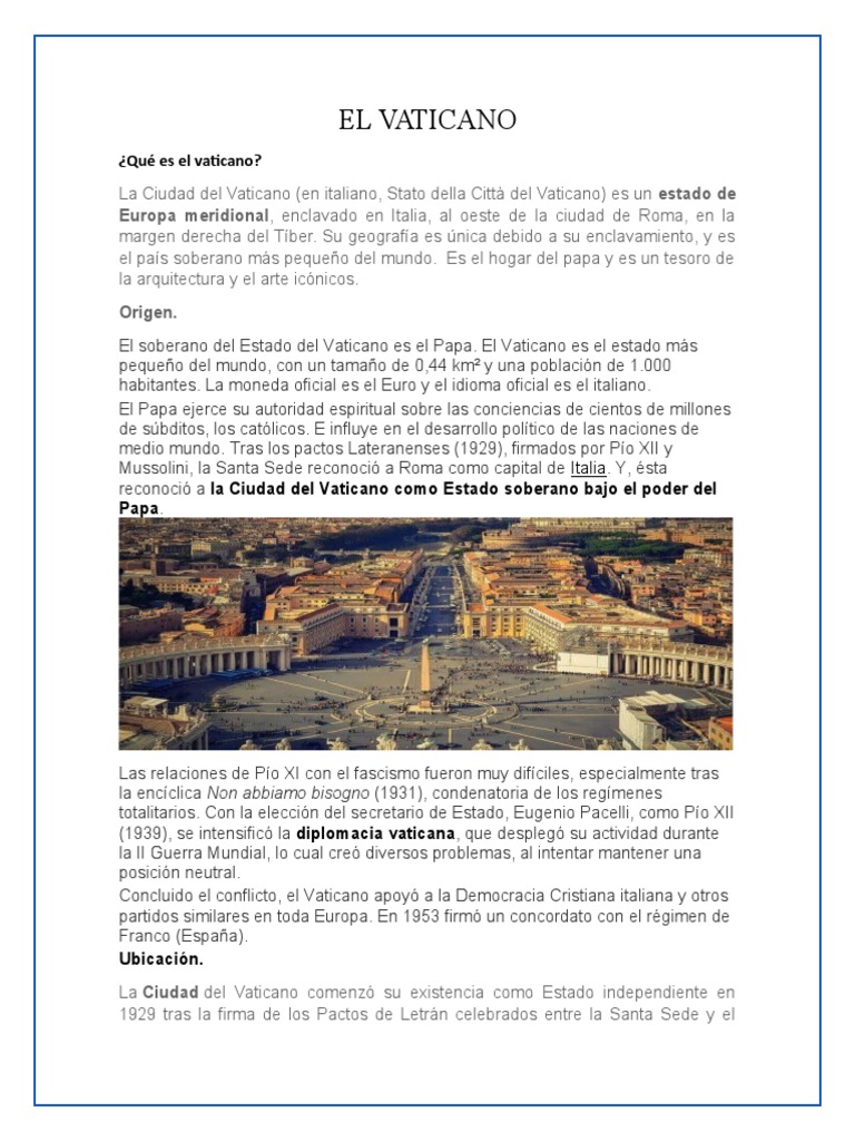 El Vaticano | PDF | Ciudad del Vaticano