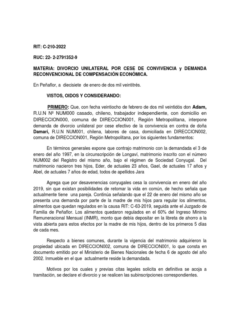Sentencia Divorcio y Compensacion Económica de Ejemplo | PDF | Divorcio ... Sentencia Divorcio y Compensacion Económica de Ejemplo | PDF | Divorcio ...