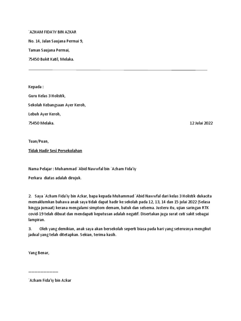 Contoh Surat Rasmi | PDF