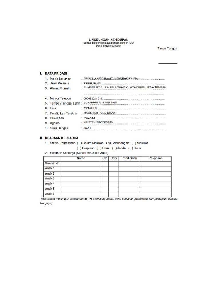 Form Lingkungan Hidup | PDF