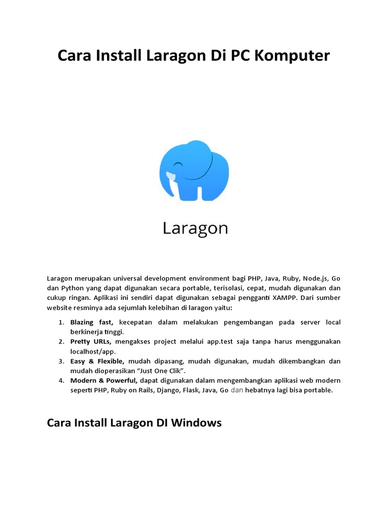 Cara Install Laragon Di PC Komputer | PDF