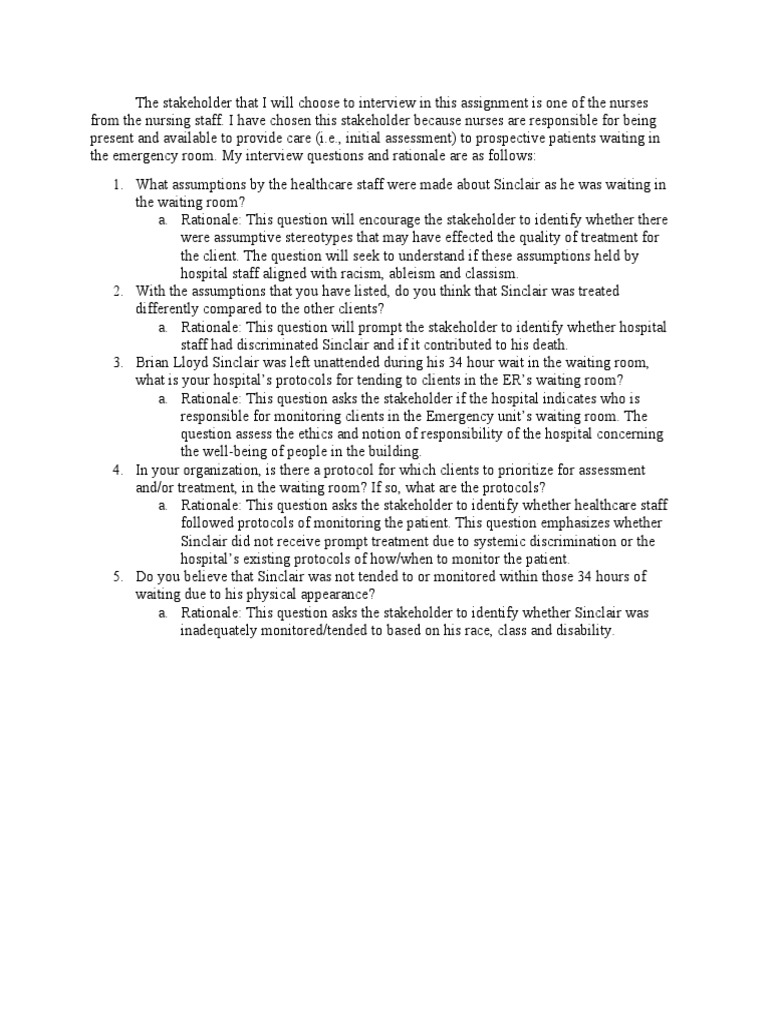 Interview Script | PDF | Hospital | Nursing