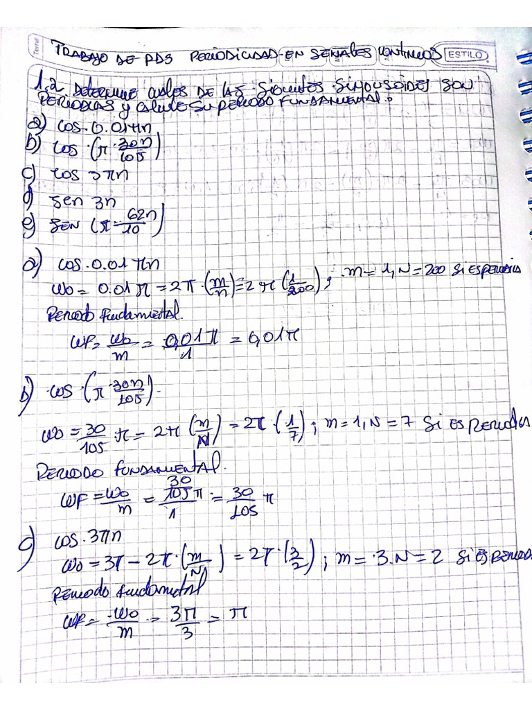 Trabajo de PDS Periocidad en Señales Continuas y Discretas | PDF