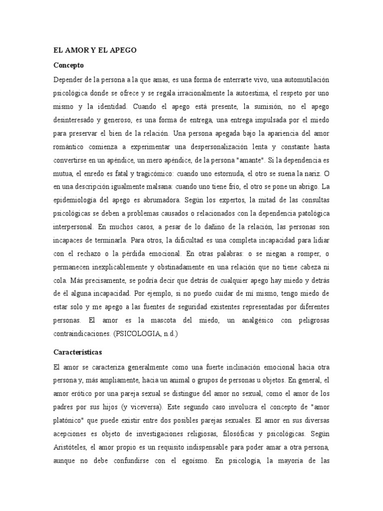 El Amor y El Apego | PDF