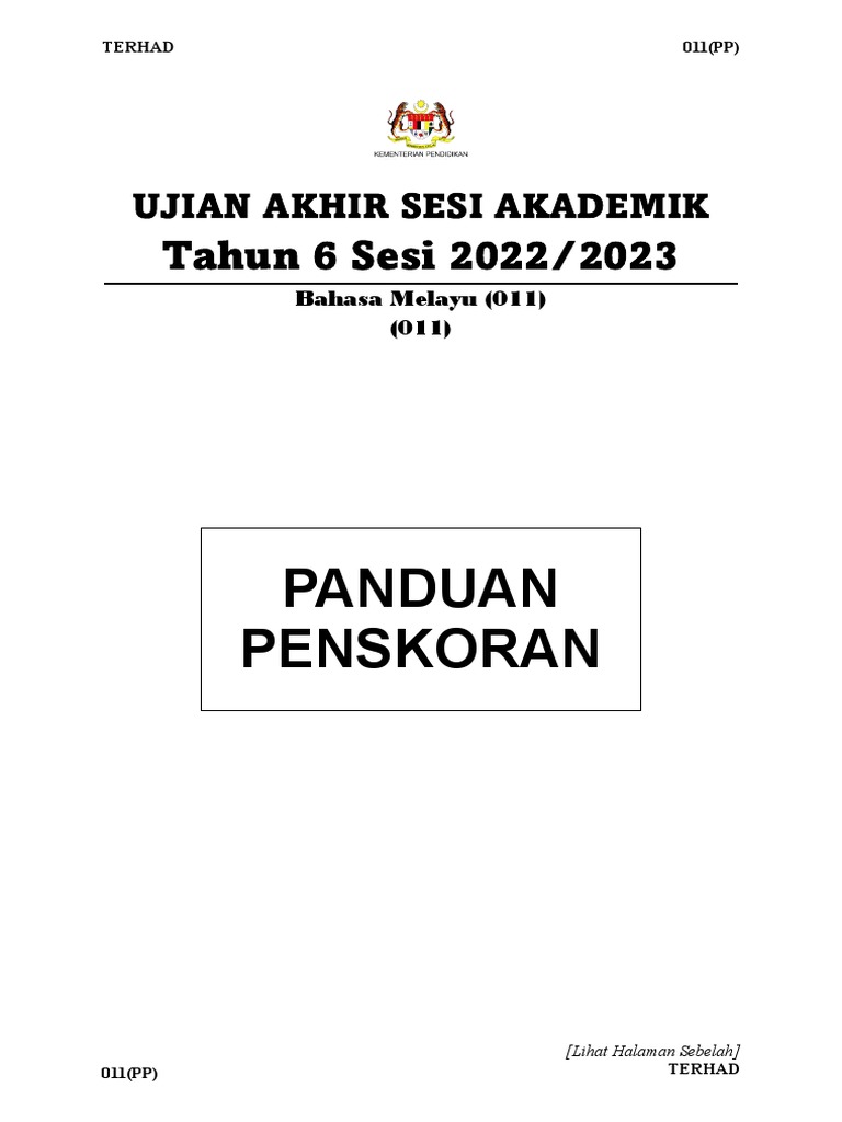 Panduan Penskoran BM Tahun 6 | PDF
