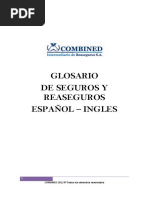 Glosario de seguros inglés-español | PDF | Reaseguro | Póliza de seguros