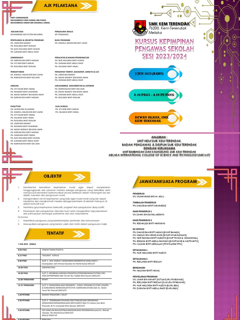 Pamplet Kem Pengawas SMKKT | PDF