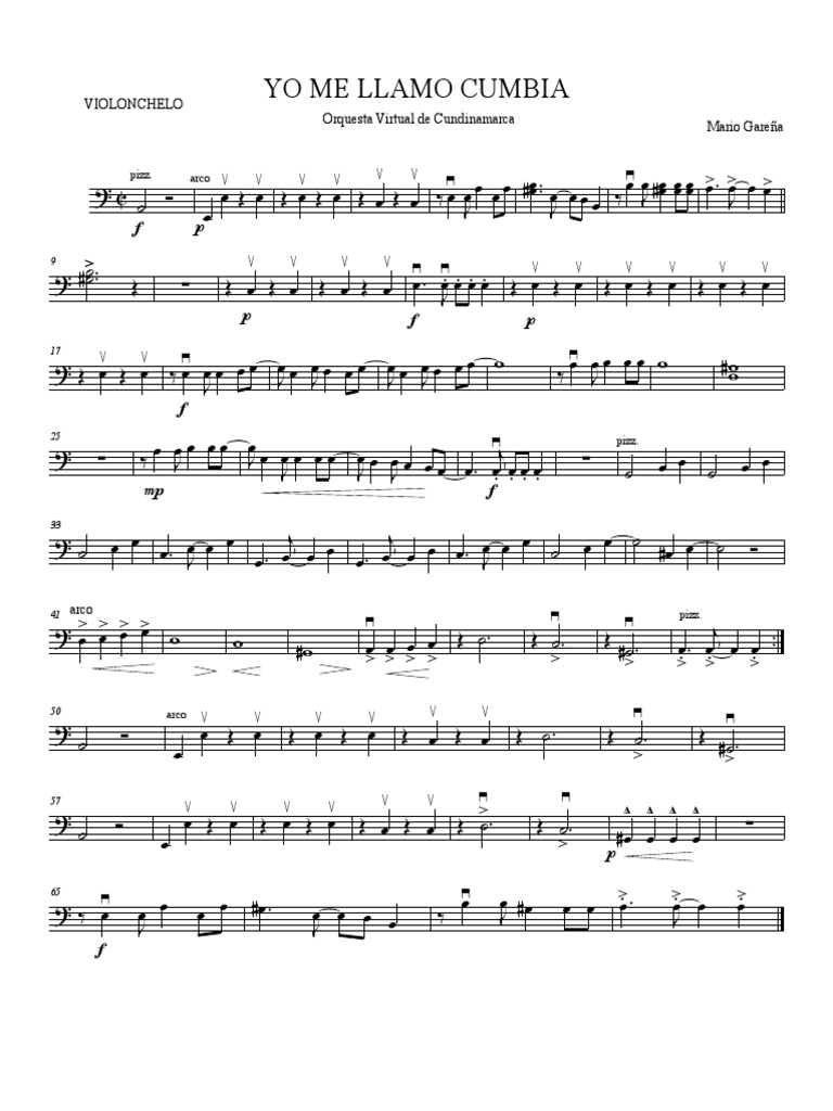 Yo Me Llamo Cumbia Score - CELLO | PDF