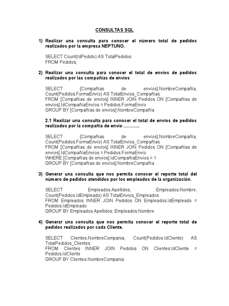 Consultas SQL | PDF | SQL | Software de la aplicacion