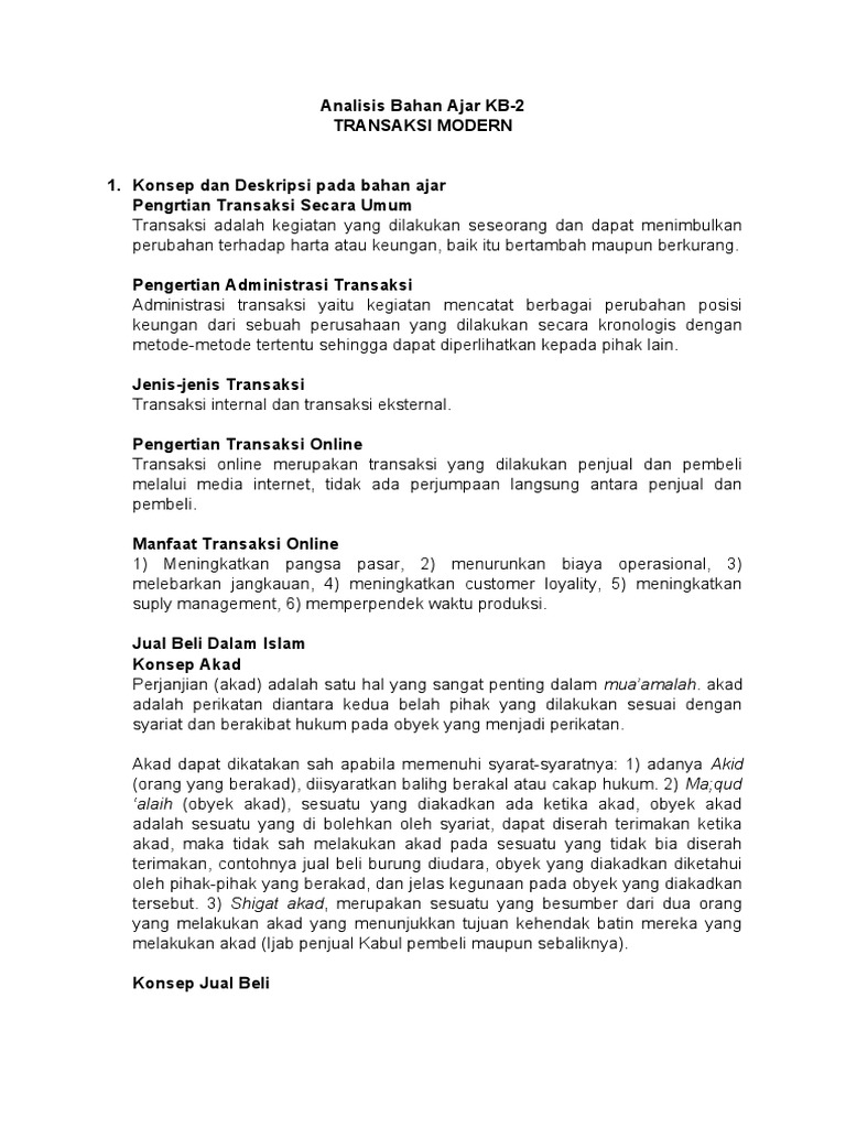 Analisis Bahan Ajar KB2 - MODUL 6 PAI KONTEMPORER | PDF