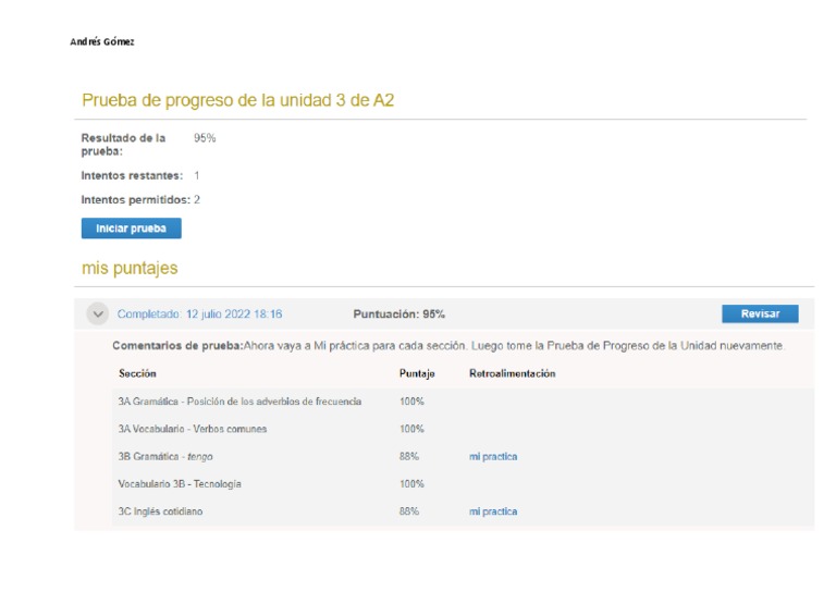 Unit 3 Progress Test | PDF