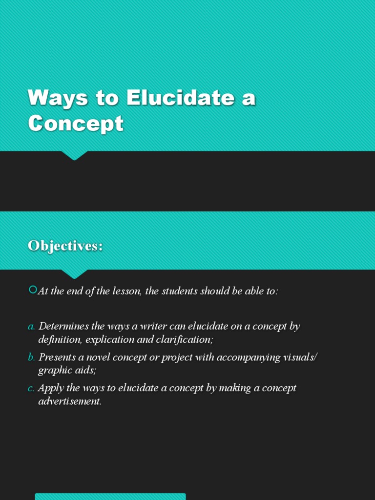 Elucidating Concepts: Methods and Techniques | PDF | Concept | Definition