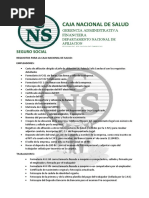 Requisitos Caja Nacional de Salud Bolivia | PDF | Certificado de nacimiento