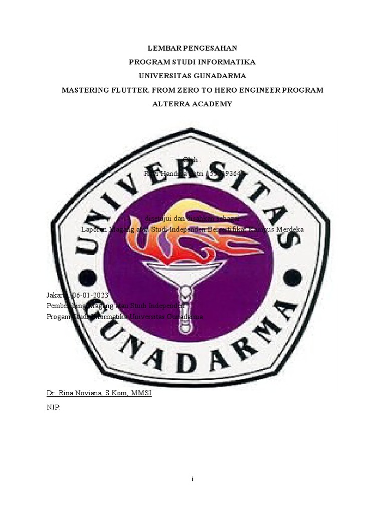 Lembar Pengesahan Universitas | PDF