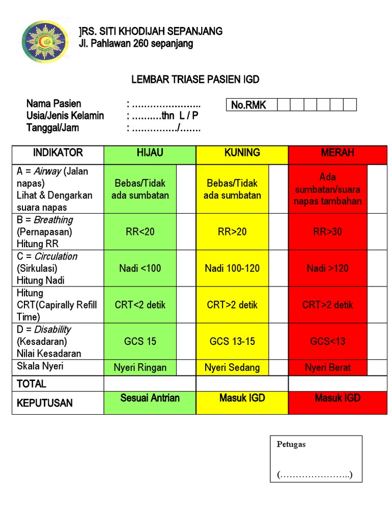 Lembar Triage | PDF