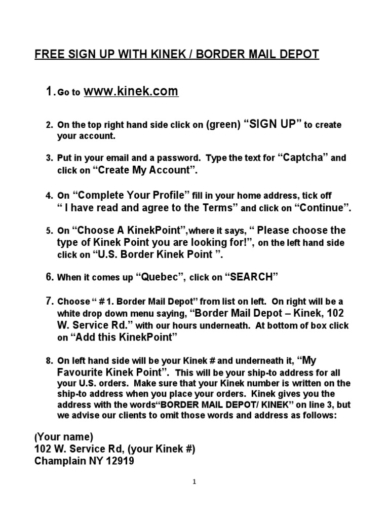Updated Kinek Sign Up Guide | PDF