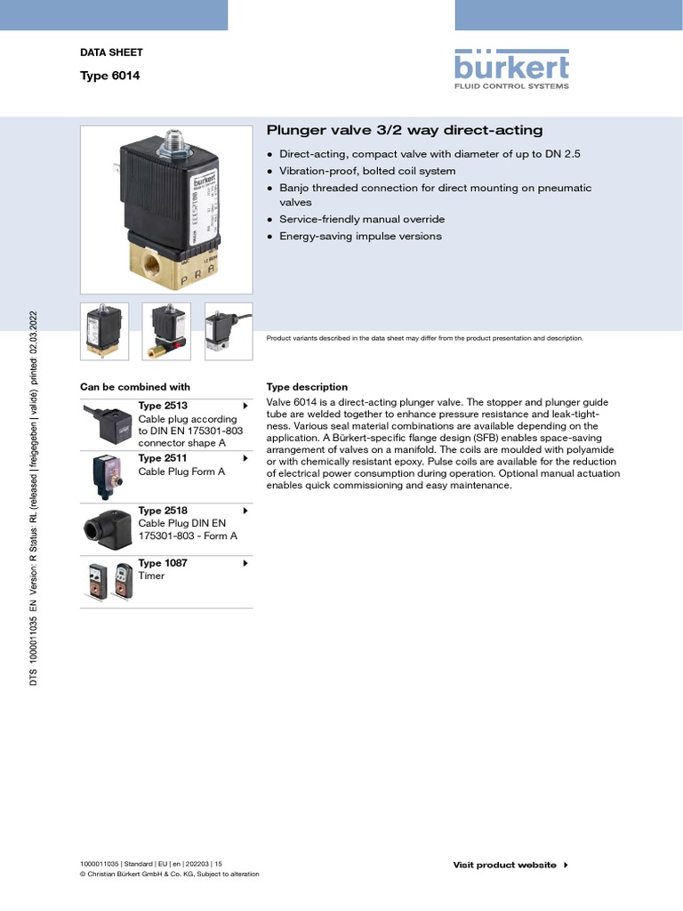DS6014 Standard EU EN | PDF | Electrical Connector | Valve