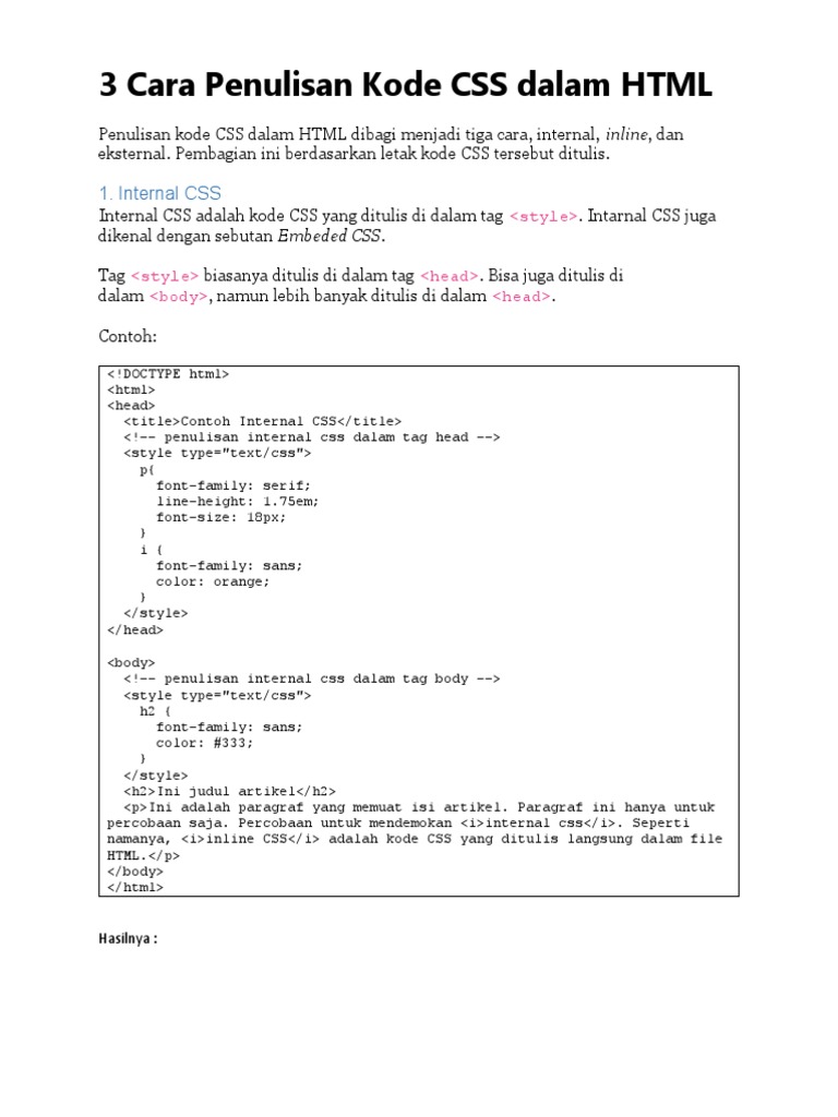 Penempatan CSS | PDF