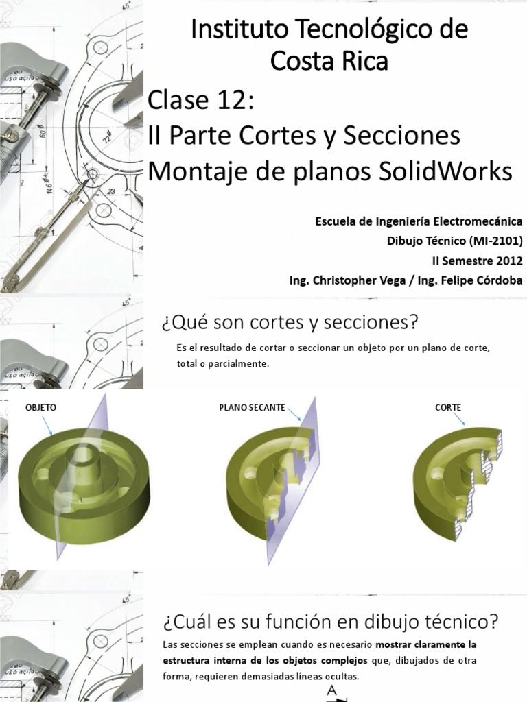 Cortes - Montaje Planos SolidWorks | PDF | Dibujo técnico