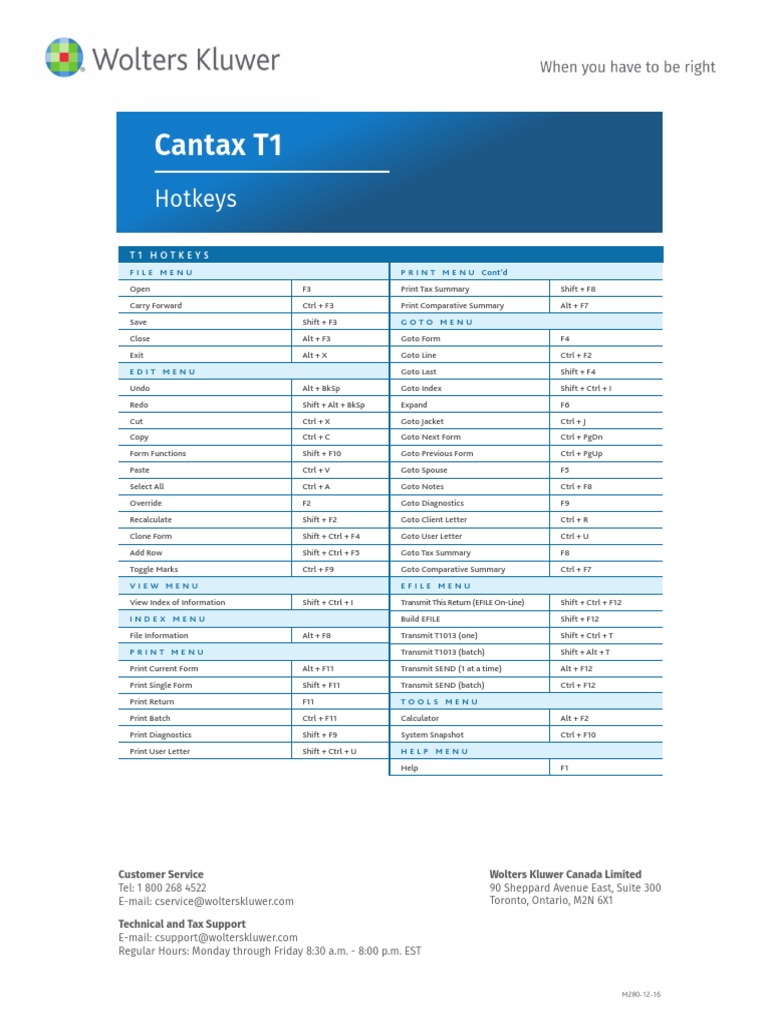CantaxT1 Hotkeys-2022-2023 | PDF