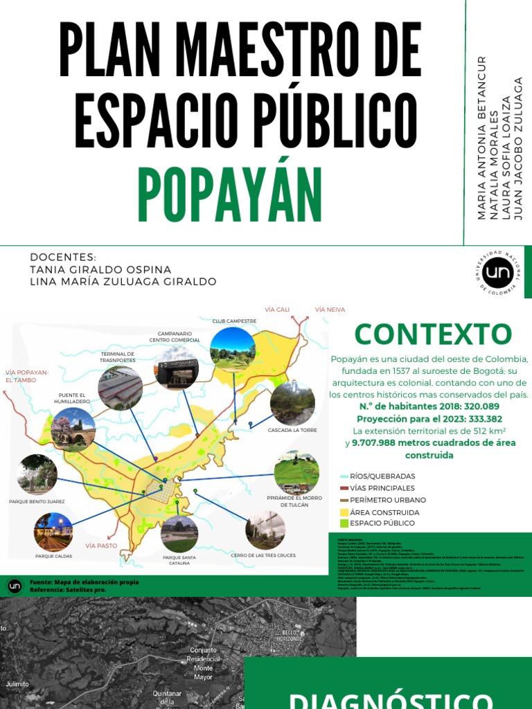 Plan Maestro de Espacio Público: Popayán | Descargar gratis PDF | Colombia | Ciencias de la Tierra