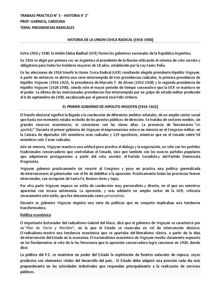 Trab Practico 3 Historia 4 2 | PDF