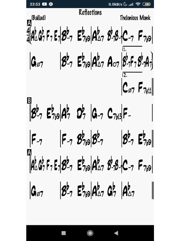 Reflections - Thelonious Monk | PDF