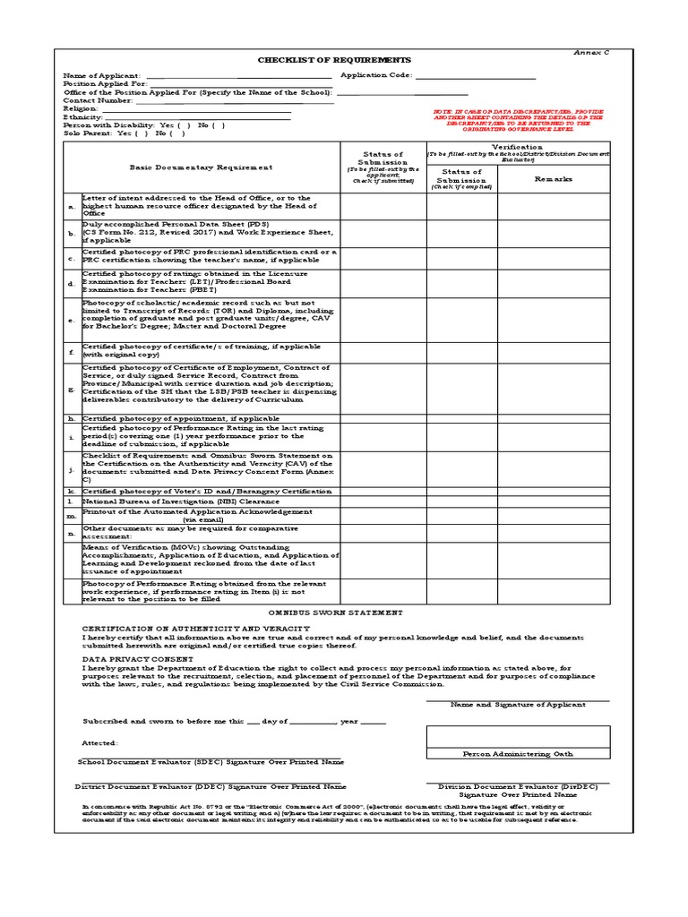 Templates For The Annex C and D | PDF | Academic Degree