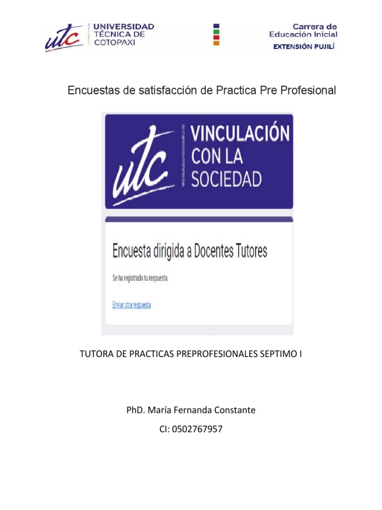 Encuestas de Satisfacción de Practica Pre Profesional | PDF
