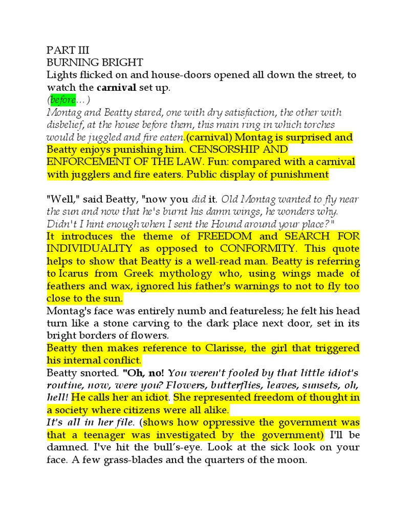 Montag and Beatty Stared - With Suggested Themes | PDF