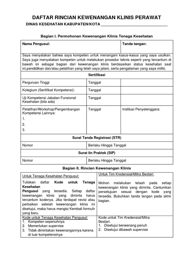 Kewenangan Klinis Perawat | PDF