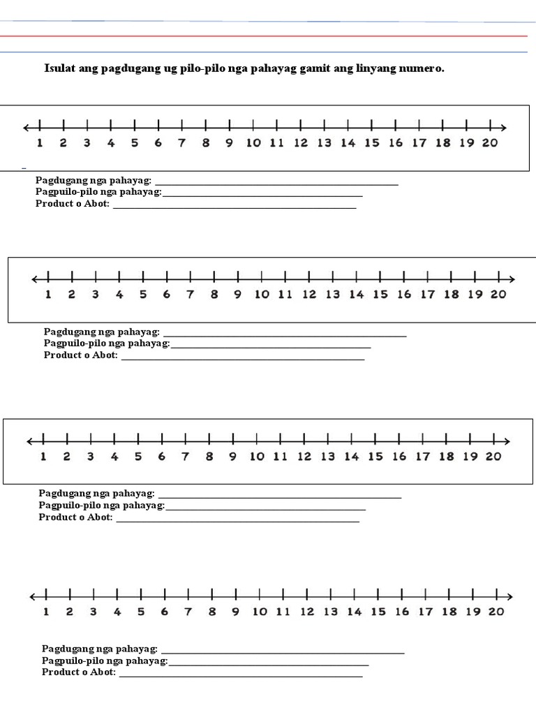 Number Line Activity Sheet | PDF