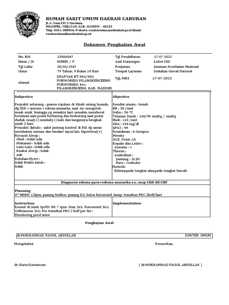 12. edema paru+edema anasarka e.c. susp CKD dd CHF | PDF