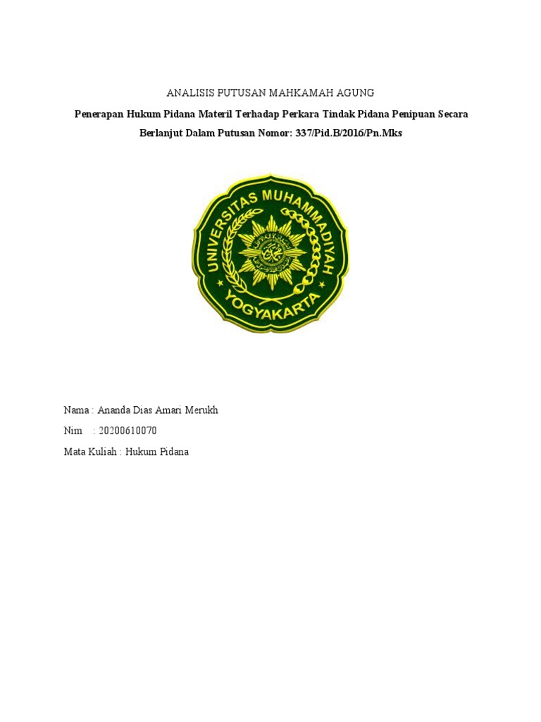 Analisis Putusan Mahkamah Agung Nomor 925 K | PDF Analisis Putusan Mahkamah Agung Nomor 925 K | PDF