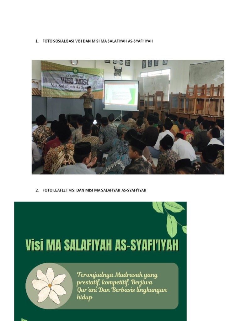 Foto Sosialisasi Visi Dan Misi Ma Salafiyah As | PDF