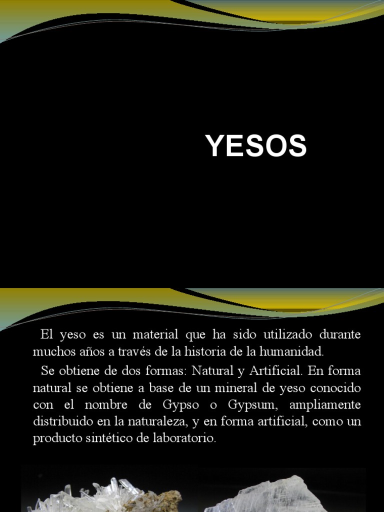 Tipos y Usos del Yeso en Odontología | PDF | Yeso | Química