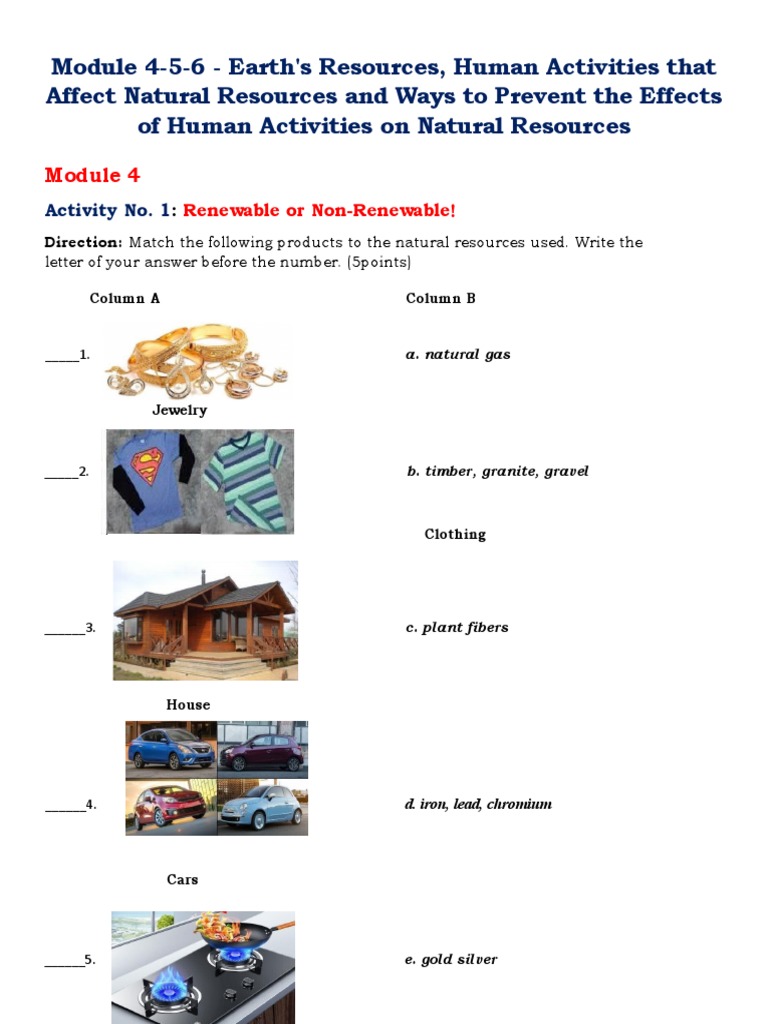 Human Impact on Natural Resources | PDF | Human Impact On The ...