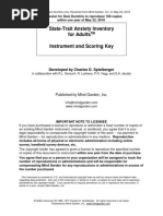 State Trait Anxiety Inventory Stai | PDF | Psychology | Abnormal Psychology