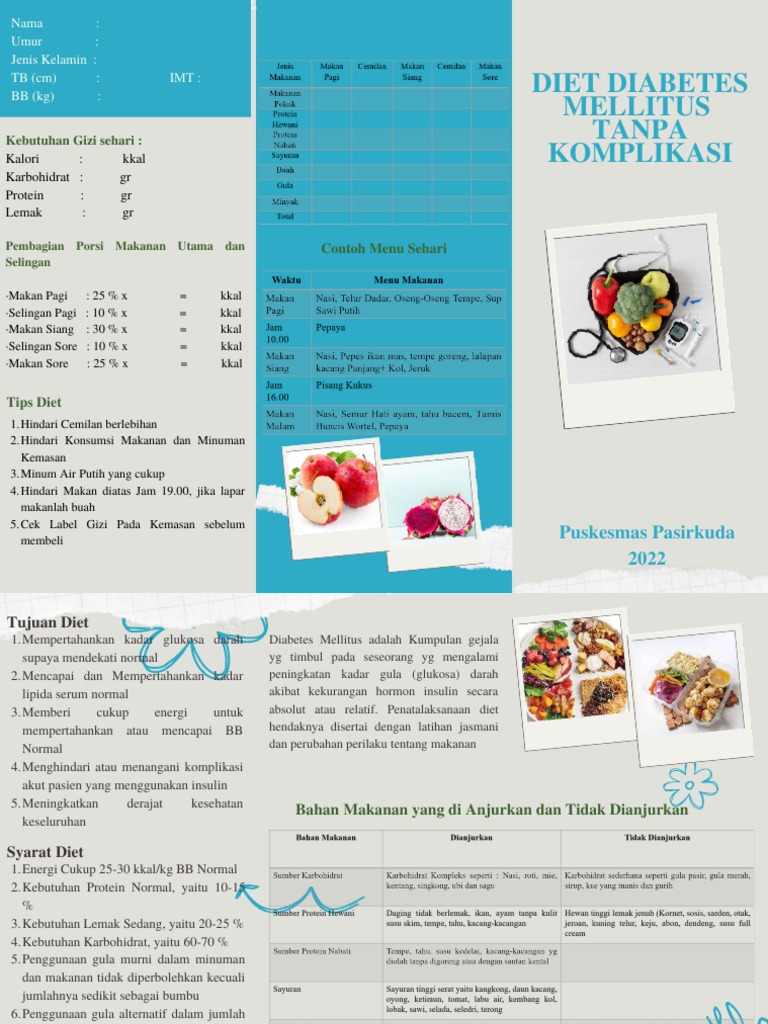 Konseling Gizi Diet DM Tipe 2 | PDF